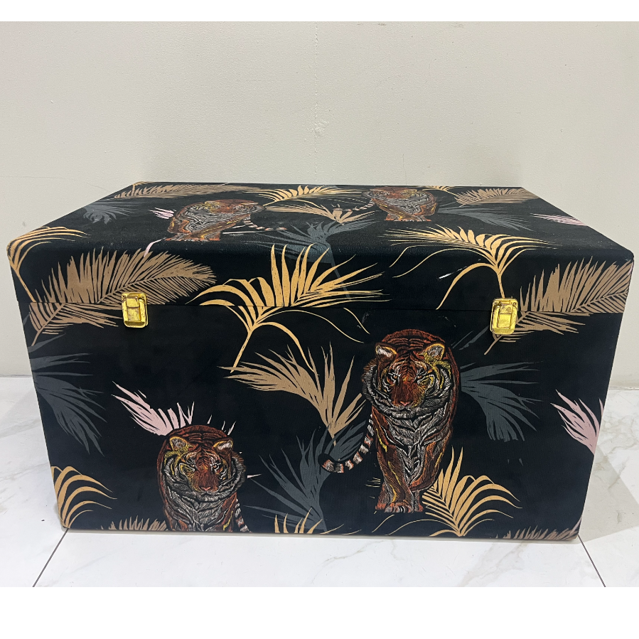 Tiger Print Storage Trunk - VIN1120J | Lutterworth Antiques