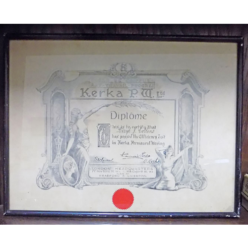 Antique 1910 Diploma For Beryl Collins VIN135E | Lutterworth Antiques